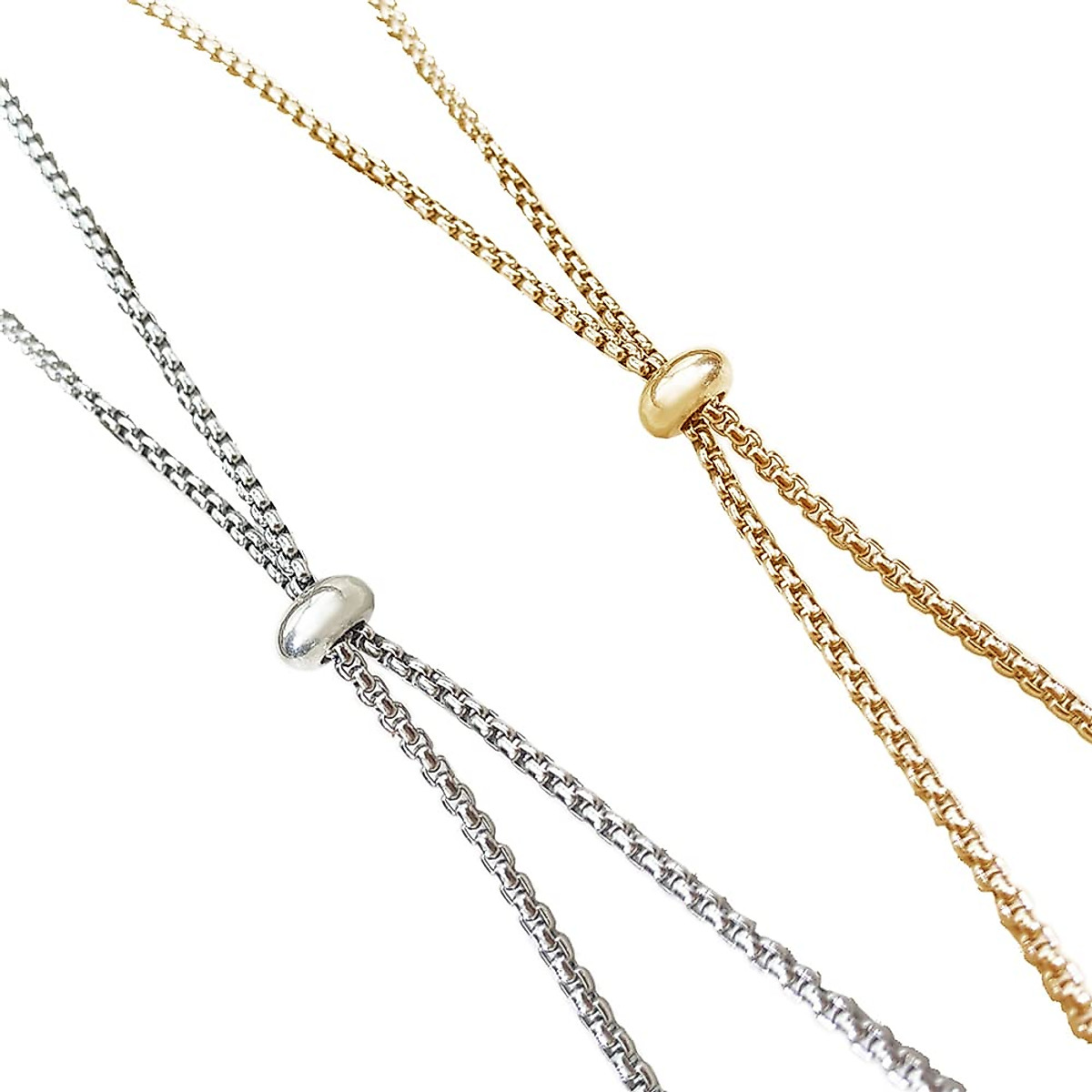 DECKER Metal Glasses Chain for Women Gold and Silver Eyeglasses Holder 2 PCS PACK Women’s eyeglass chain eyewear retainer Eyeglasses Holder Around Neck