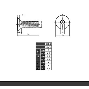 binifiMux 340pcs M2.5 Black Countersunk Flat Socket Cap Screws Hex Nuts Nylon Lock Nuts Assortment Kit 10.9 Grade Alloy Steel, M2.5 x 4mm/ 6mm/ 8mm/ 10mm/ 12mm/ 14mm/ 16mm/ 18mm/ 20mm