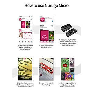 Nurugo Micro Smartphone Microscope (Silver) 400X Magnification Including Brackets for iPhone - Share Media with The Nurugo Application(Android & iOS) (Silver)