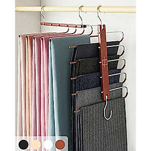 MORALVE Pants Hangers Space Saving - Hangers for Clothes Hanger Organizer - Jean Hangers Pants Rack Scarf Hanger Closet Space Saving Scarf Organizer - Magic Pants Hangers Pants Organizer 1 Pack