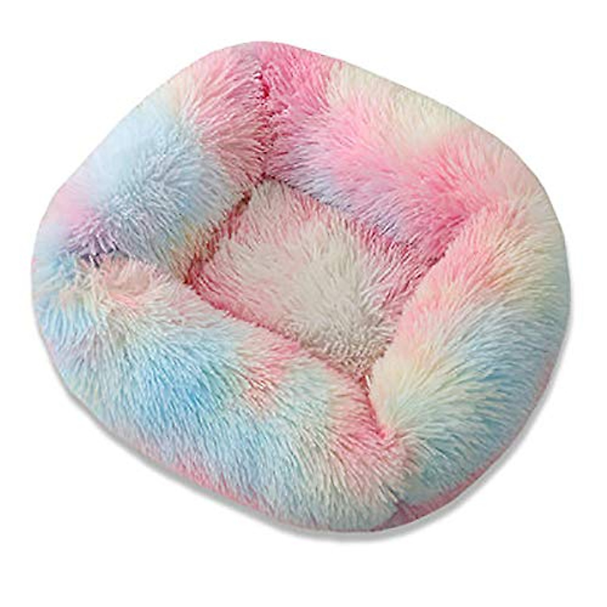 Bed M Size Warm Winter Square Super Soft Sleeping Dog Bed Long Plush Washable Cat Mat Basket Puppy House 1Pcs Rainbow Colors