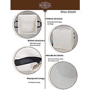 HUNRUNG Storage Boxes with Lids Rectangle/Square Storage Bins，Storage Basket Cute Canvas Organizer Bin for Pet/Children Toys, Books, Clothes Perfect for Rooms（Square-Love-Elephant-with lid）