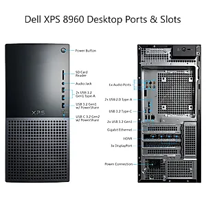 Dell XPS 8960 Tower Desktop Computer - 13th Gen Intel Core i9-13900 24-Core up to 5.60 GHz CPU, 32GB DDR5 RAM, 512GB NVMe SSD, GeForce RTX 3050 8GB GDDR6, Killer Wi-Fi 6E, Windows 11 Home