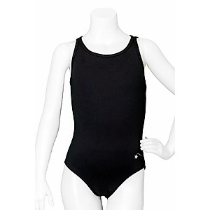 Destira Gymnastics Leotard for Girls, Black Simplicity Cami, Super Soft Fabric Athletic Wear Leotards for Women and Girls, Gymnastics, Dance, Cheer, Yoga, and More, Child Large (10)