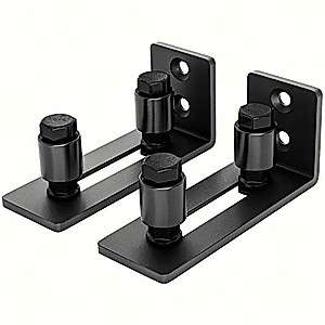 SMARTSTANDARD Sliding Barn Door Bottom Adjustable Floor Guide Roller, Black, Smoothly and Quietly, Easy to Install (2 Rollers) 2PCS