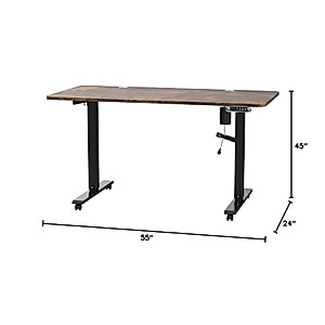 farexon Electric Standing Desk 55 x 24In with Charging Station, Stand up Desk with Oversized Mouse Pad, 2 USB Ports & 3 Power Outlets, 4 Caster, 4 Preset Heights Easy to Set, 27''-45'' Lifting Range