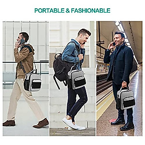 Tactical Small Lunch Box for Women Men, Insulated Lunch Bag for Adults, With Shoulder Strap Reusable Portable Lunch Tote for Work Office,Grey