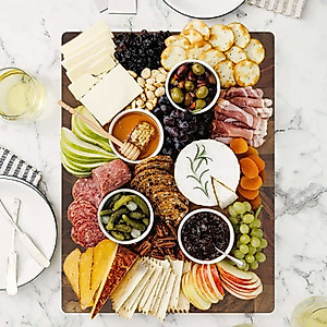 Luxury Acacia Wood Cutting Board, End Grain Cutting board With Juice Groove & Charcuterie Board, Thick Sustainable Wood Chopping Board for Kitchen(16x12x1.5 in)