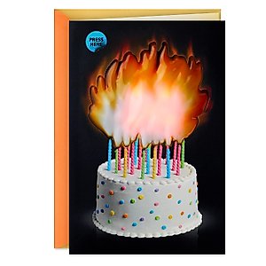 Hallmark Funny Birthday Card with Light and Sound (Birthday Cake Fire)