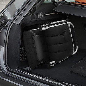 MoNiBloom Beach Chaise Lounge Chair, Patio Folding Recliner with Removable Cushion, Headrest & Tray, Portable Tanning Sunbathing Chair for Poolside Beach Porch Yard, Reinforced Bar, 330lbs Grey