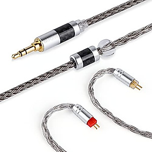 Linsoul Tripowin Zonie 16 Core Silver Plated Earphone Cable for BL03 TRN V90 V80 AS10 ZS10 ZS6 ES4 iems (2pin-0.78mm, 3.5mm, Grey)