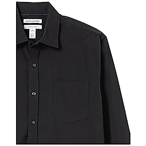Amazon Essentials Men's Regular-Fit Long-Sleeve Casual Poplin Shirt, Black, XX-Large