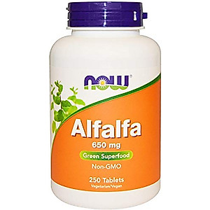 Alfalfa, 650 mg, 250 Tabs by Now Foods (Pack of 3)