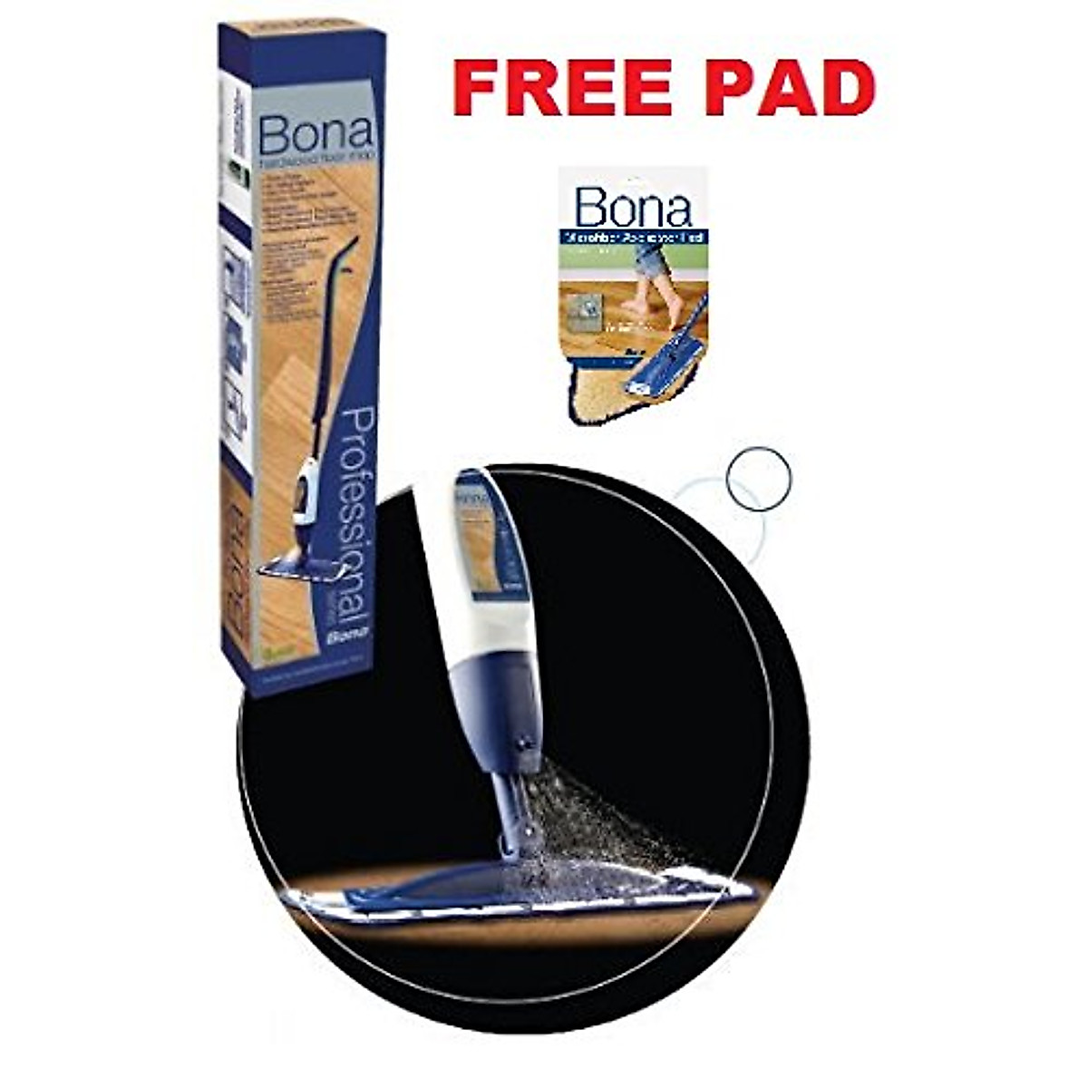 Pro Series Hardwood Floor Mop with 33 oz Cartridge WITH FREE APPLICATOR PAD by Bona