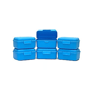 Mintra Home Utility Boxes - 400ml BLUE - 6 Pack - (4.75inW x 3.25inD x 2.25inH) - great utility box, storage box for crafts and other small items