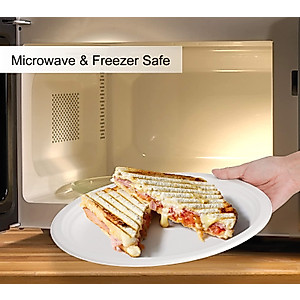 Elsjoy 90 Pack Compostable Oval Paper Plates, 12.5 Inch Sugarcane Dinner Plates, Large Disposable Plates Biodegradable Platters, for Restaurant, BBQ, Parties, Breakfast, Microwave Safe