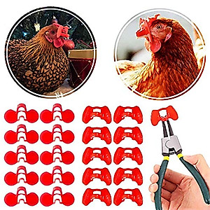 DSSPORT 41 Pieces Pinless Peepers with Pliers Set Chicken Peepers Eye Glasses Pheasant Poultry Blinders Spectacles Anti-Pecking