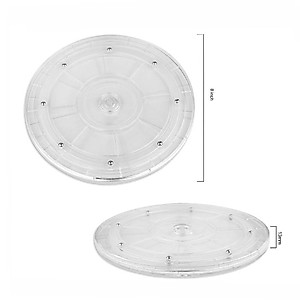 Heavy Duty Lazy Susan Turntable Organizer Acrylic 8 Inch Organizers for Kitchen Corner Cabinets Spice Rack Cake Decorating TV Laptop Computer Monitor