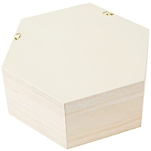 Artemio 14001892 Set of 3 Hexagonal Shelves to Decorate, Wood, Beige, 30 x 26.5 x 10 cm