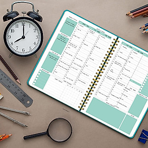 Weekly Schedule Planner Undated with Year Weekly Monthly, Hourly Appointment Book Academic Planner, 53 Weeks,12 Month Journal Notebook Productivity with TwinWire Binding Flexible Cover for School