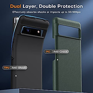 TOCOL for Google Pixel 7 Case, [Military Grade Drop Protection] [Dual Guard],Protective Phone Case for Pixel 7 6.3 Inches, Alpine Green