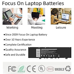 YXKC F62G0 39DY5 38Wh Laptop Battery for Dell Inspiron 13 7000 i7373 7373 7386 2-in-1 7370 7380 5370 P83G P87G P91G P83G001 P83G002 P87G001 Vostro 13 5370 039DY5 0F62G0 RPJC3 0RPJC3 F62GO 11.4V