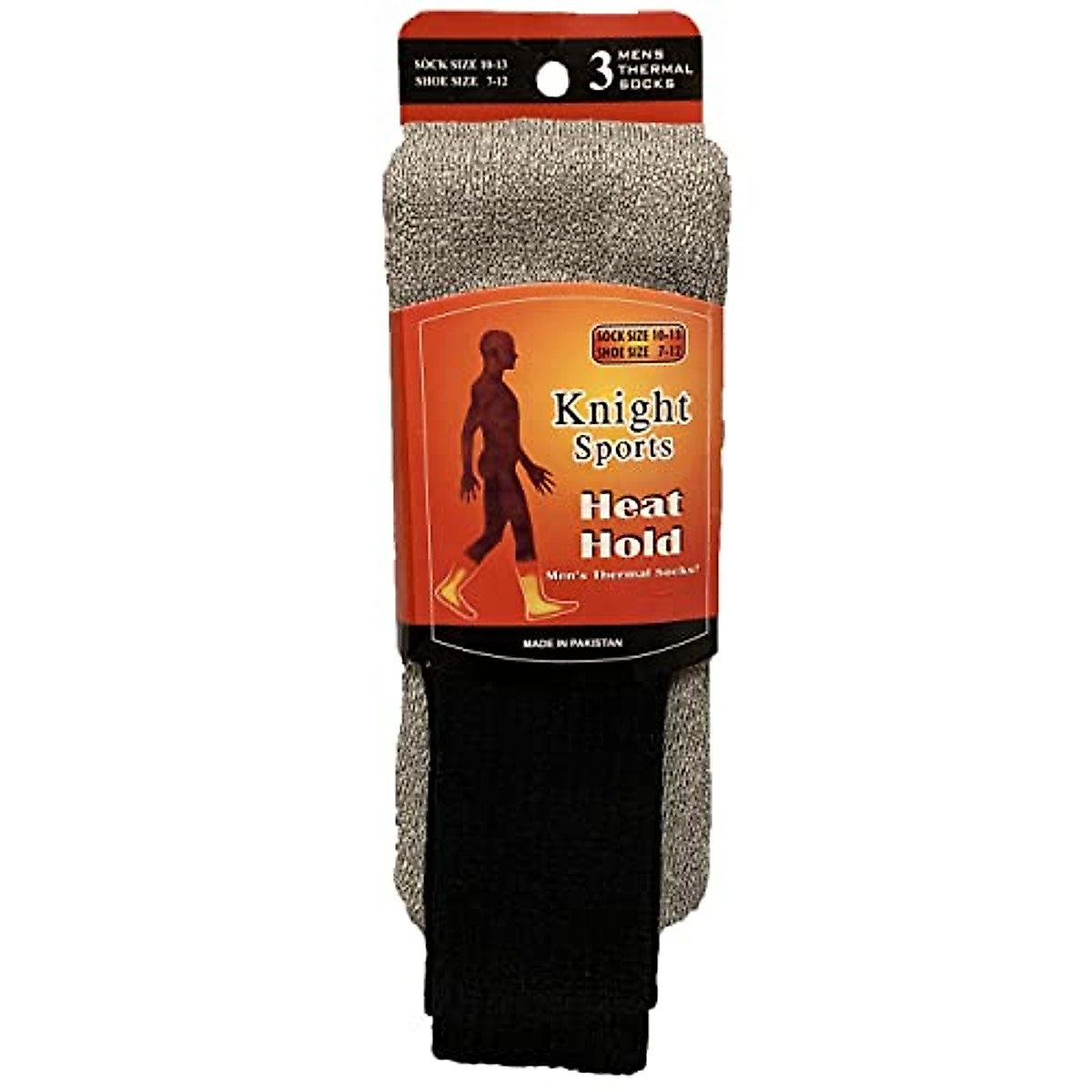 Petal Cliff Cotton Thermal Crew Socks for Unisex, Cold Weather Booth Sock Size: 10-13 Shoe Size: 7-12. (6 Black, 6 Red)