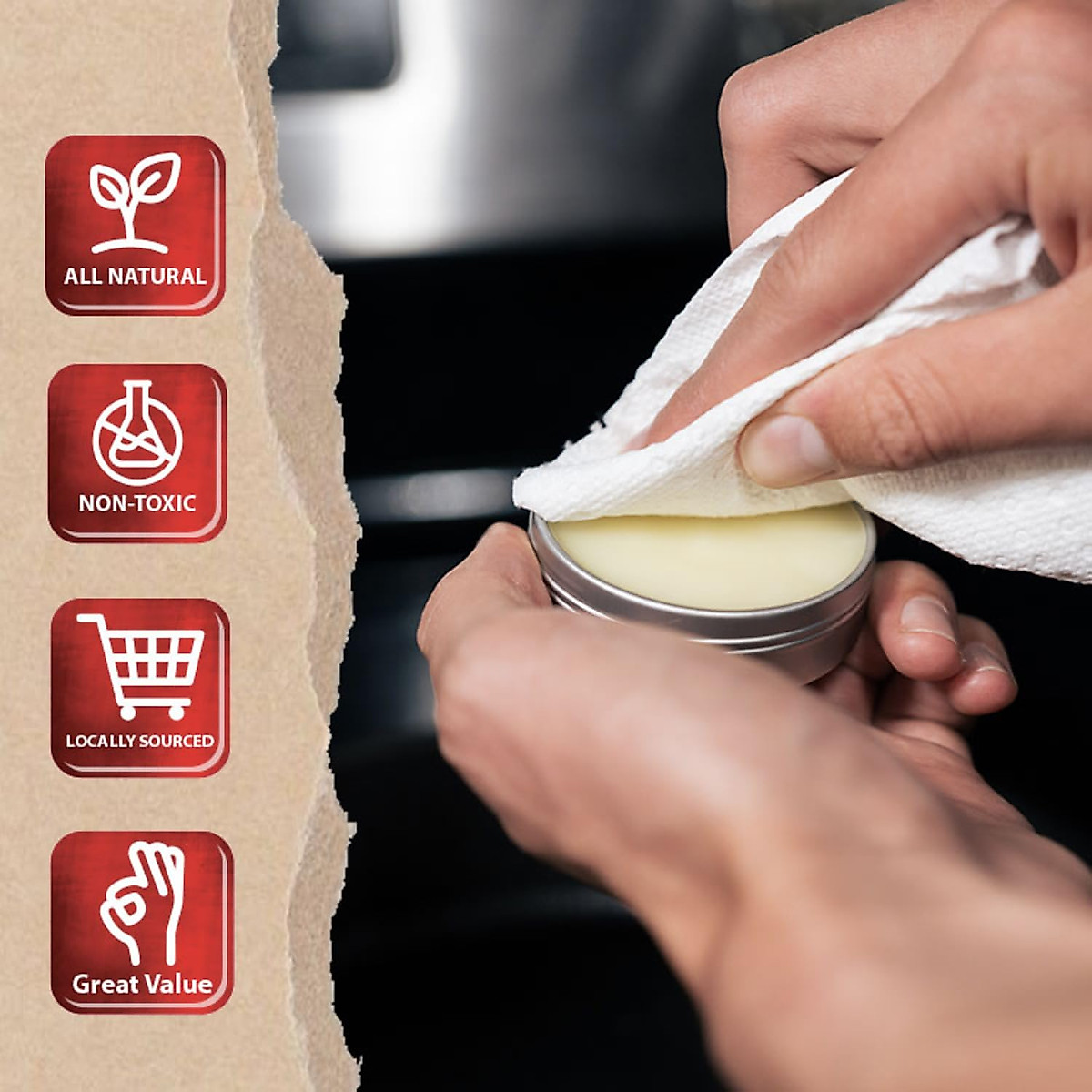 Knapp Made Cast Iron Seasoning Wax and Carbon Steel Seasoning Wax - 2 Oz Unique Blend of Natural Oils and Beeswax - Restore Cast Iron, Steel, Cutting Board, Kitchenware.Wood Furniture Seasoning wax