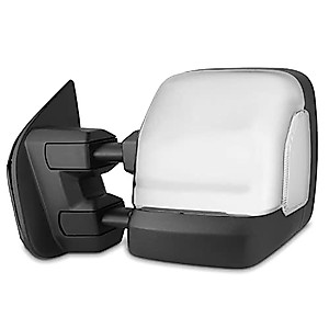 AKKON - Fits 2017-2021 Titan Power Heated Manual Folding Extendable Towing Mirror Chrome w/LED Turn Signal +Blind Spot