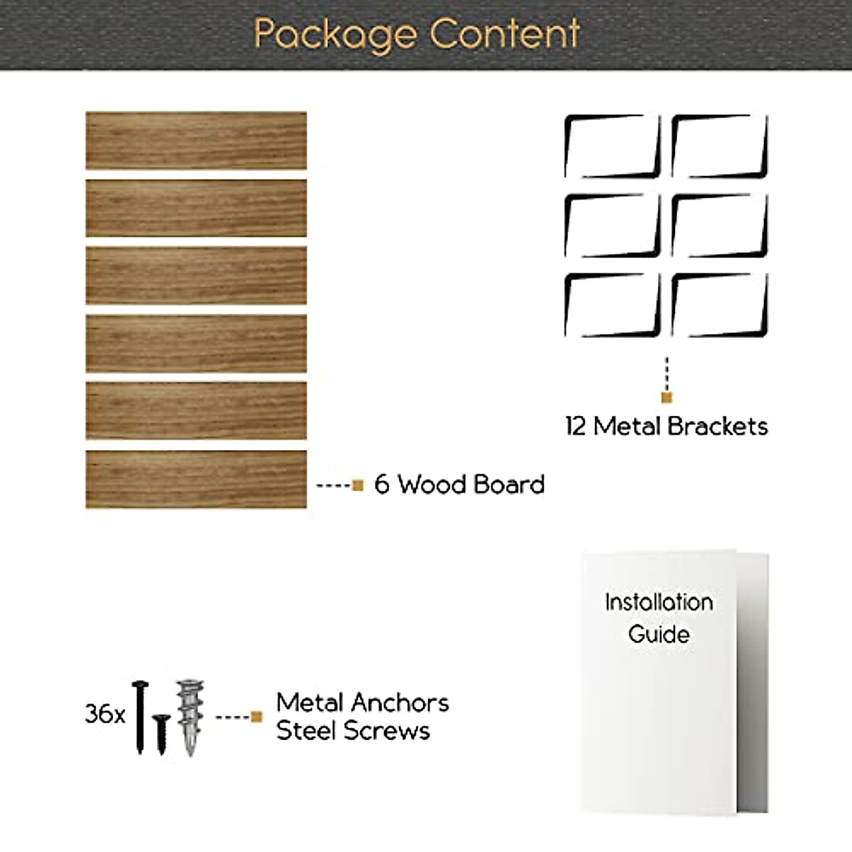 You Have Space Flota 17"x 4.5" Book Shelves, Floating Shelves for Living Room Decor, Bathroom Storage, Kitchen, Kids Room Natural Burned Set of 6