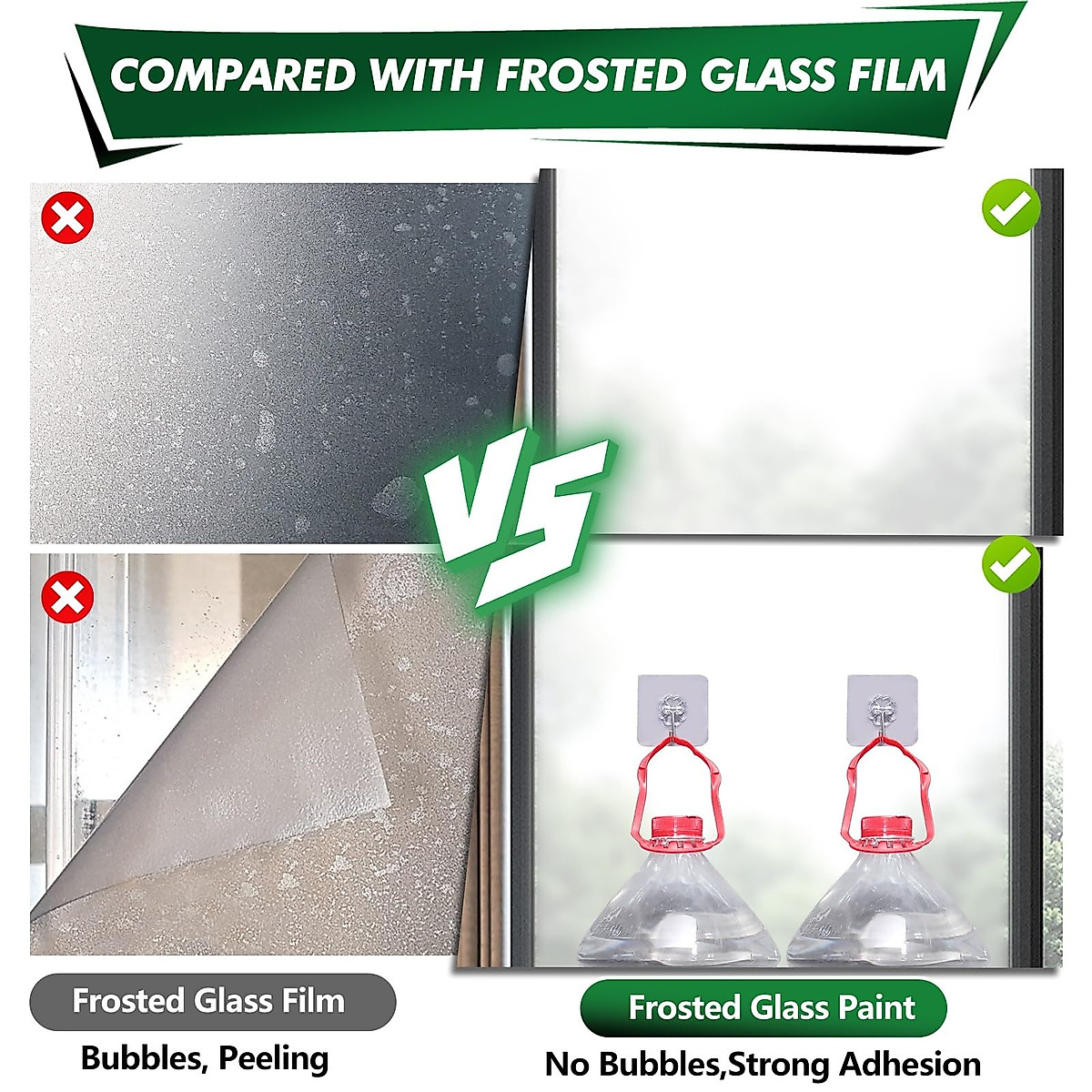 Frosted Glass Paint, Privacy Window Paint For Glass, Frosted Glass Spray Waterproof & UV Resistant, Window Frosting Spray For Shower Doors, Bathroom, Kitchen, Craft, Indoor & Outdoor (16oz)