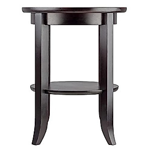 Winsome Genoa 22.56 x 18.47 x 18.47-Inch Composite Wood End Table With Glass inset, Dark Espresso (92218)