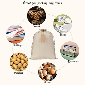 Tapleap Burlap Bags with Drawstring, 12 x 16 inches (Lot of 10) Burlap Favor Sacks for Wrapping Gifts, Birthday, Wedding, Party or Household Use Like Planting Flowers(Original)