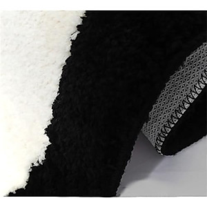 Black White Rug Funny Squint Eye Bedroom Bedside Rugs Carpet Non-Slip Long Runner Area Rugs Nursery Bathroom Living Room Laundry Decor Aesthetic Rug (Black White, 50 * 120cm/19.6 * 47.2inch)