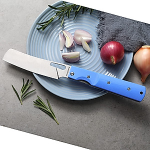 ZhengSheng Folding Chef Knife 4.8" Sharp 440A Stainless Steel Blade G10 Handle Pocket Foldable Kitchen Knife Utility Knife for Outdoor Camping Cooking