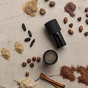 Microplane Manual Spice Mill - Cinnamon Grinder and Nutmeg Grater (Black)