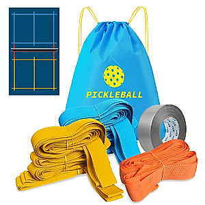 Portable Pickleball Court Lines,Pickleball Court Marking Kit with Tape Lines for Indoor and Outdoor Courts - Includes Pickleball Markers and Tape