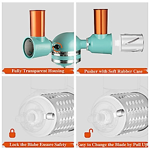 Slicer Shredder Attachment for Kitchen Aid Stand Mixer, Food Slicer for Kitchen Aid Mixer, Vegetable Slicer Attachment for Kitchenaid, Salad Maker with 3 Blades(Light Green)