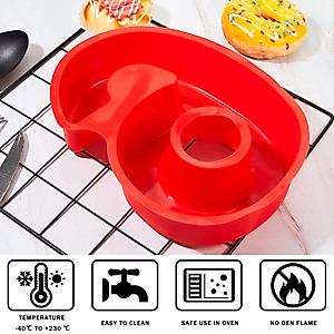 9 Pcs 10 Inch Number Moulds Baking Forms Large Silicone Number Mold 3D Cake Mold Big 0-9 Number Cake Pan Digital Baking Silicone Mould for Happy Birthday Festival Marry Anniversary Wedding (Red)