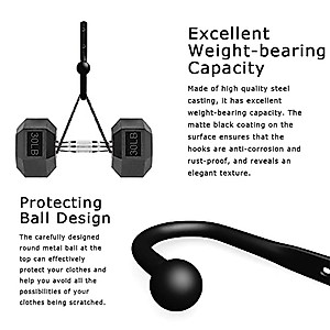 BERYLER Black Coat Hooks, 20-Pack 1”x2” Heavy Duty Single Wall Hooks with Metal Screws Included, Wall Mounted Hook for Hanging Clothes, Hats, Bags, Scarfs, Keys