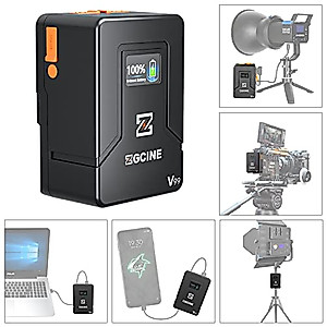ZGCINE ZG-V99 V2 Upgraded Version Mini V-Mount Battery 99Wh (14.8V 6800mAh), Support PD USB-C Charger with D-TAP BP USB-C USB-A Output for BMPCC 4K 6K Pro, ZCAM, Canon EOS R5C, Sony FX3