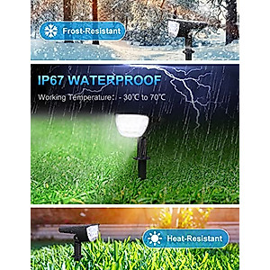 Solar Spotlights Outdoor [10 Pack/3 Lighting Modes], LiBlins Solar Light Outdoor IP67 Waterproof, Wireless Solar Landscape Spotlights, Wall & Ground Mounted for Yard Patio Pool Walkway Tree Decoration