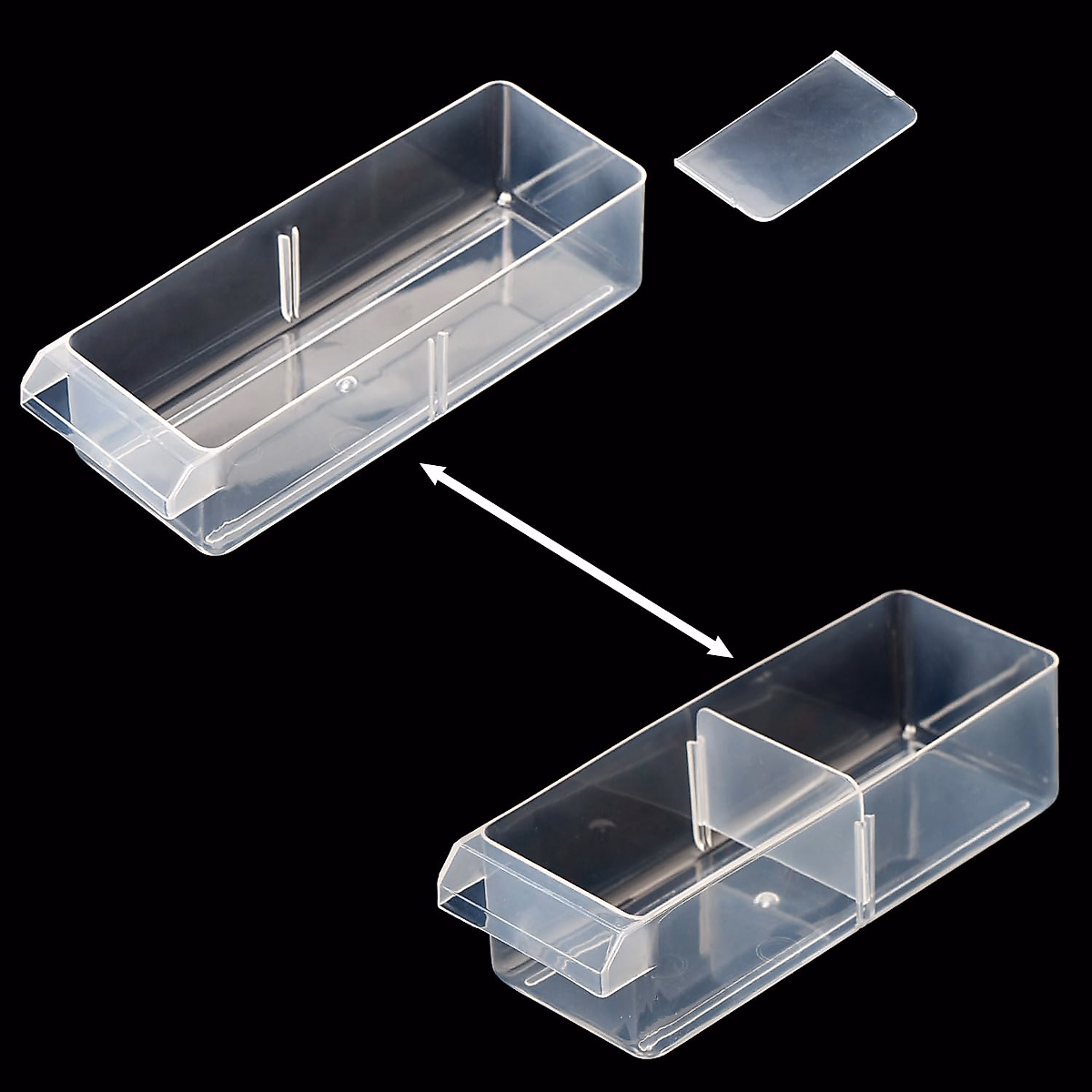 EZOWare Art Craft Storage Organizer Box, 24 Pull-Out Drawer Stackable Clear Plastic Divided Adjustable Container Bins for Small Parts, Scrapbook, Hobby, Sewing Supplies, Jewelry - White/Gray