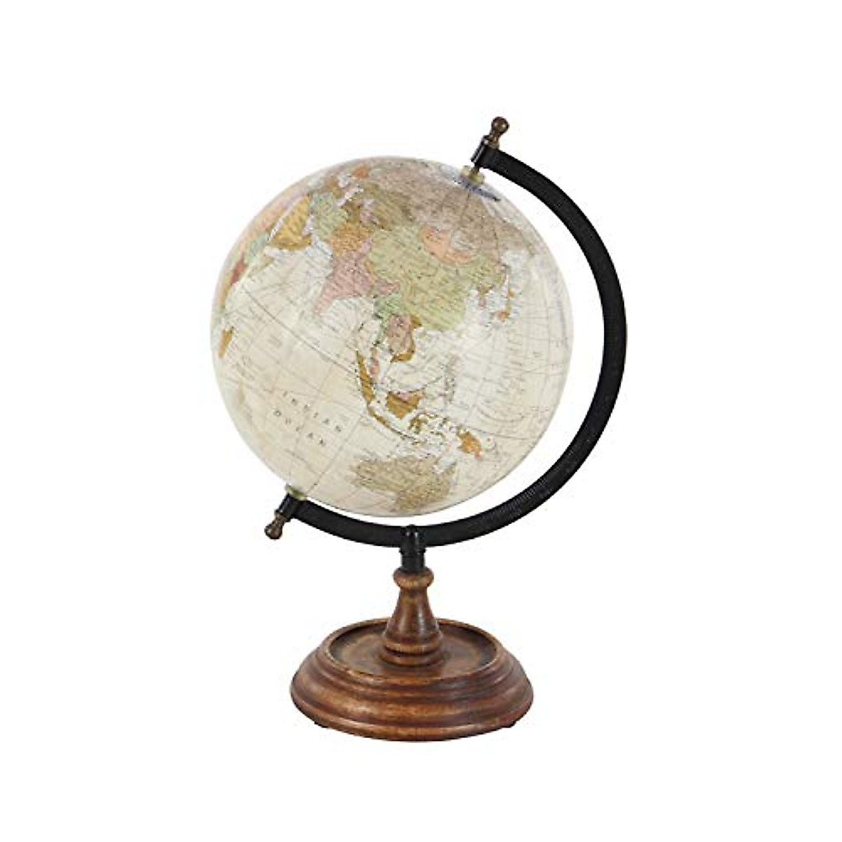 Deco 79 Mango Wood Globe with Wood Base, 9" x 8" x 13", Brown