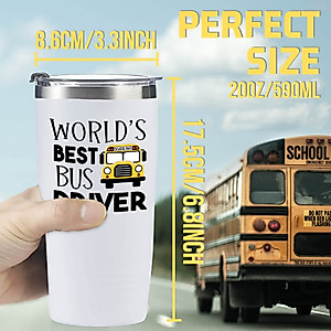 Onebttl School Bus Driver Appreciation Gifts for Women, Men - World's Best Bus Driver - 20oz/590ml Stainless Steel Insulated Tumbler - Thank you Gifts for School Bus Driver