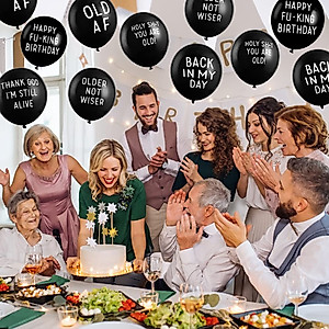 Easy Joy 18 Piece Funny Abusive Old Age Birthday Party Balloons - 12"/18 Pack above 10 Different Rude and Offensive Phrases - 12 Inch Latex Party Balloons with Sarcastic Phrases - NSFW Adult Language