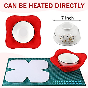 Cozy Pre Cut Batting Microwave Quilt Batting Fabric Batting for Quilting Bowl Cozy Pattern Template Bowl Wrap Cut on Fold Template for Sewing DIY, 9.84 x 9.84 Inch(12 Pieces)