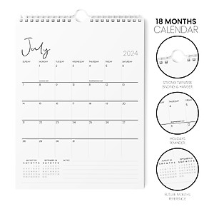 Karto Wall Calendar 2024-2025 - Vertical 8.5x11 inch Runs Until December 2025 - Boost Your Productivity and Easy Planning with the Aesthetic Monthly Calendar - Cursive
