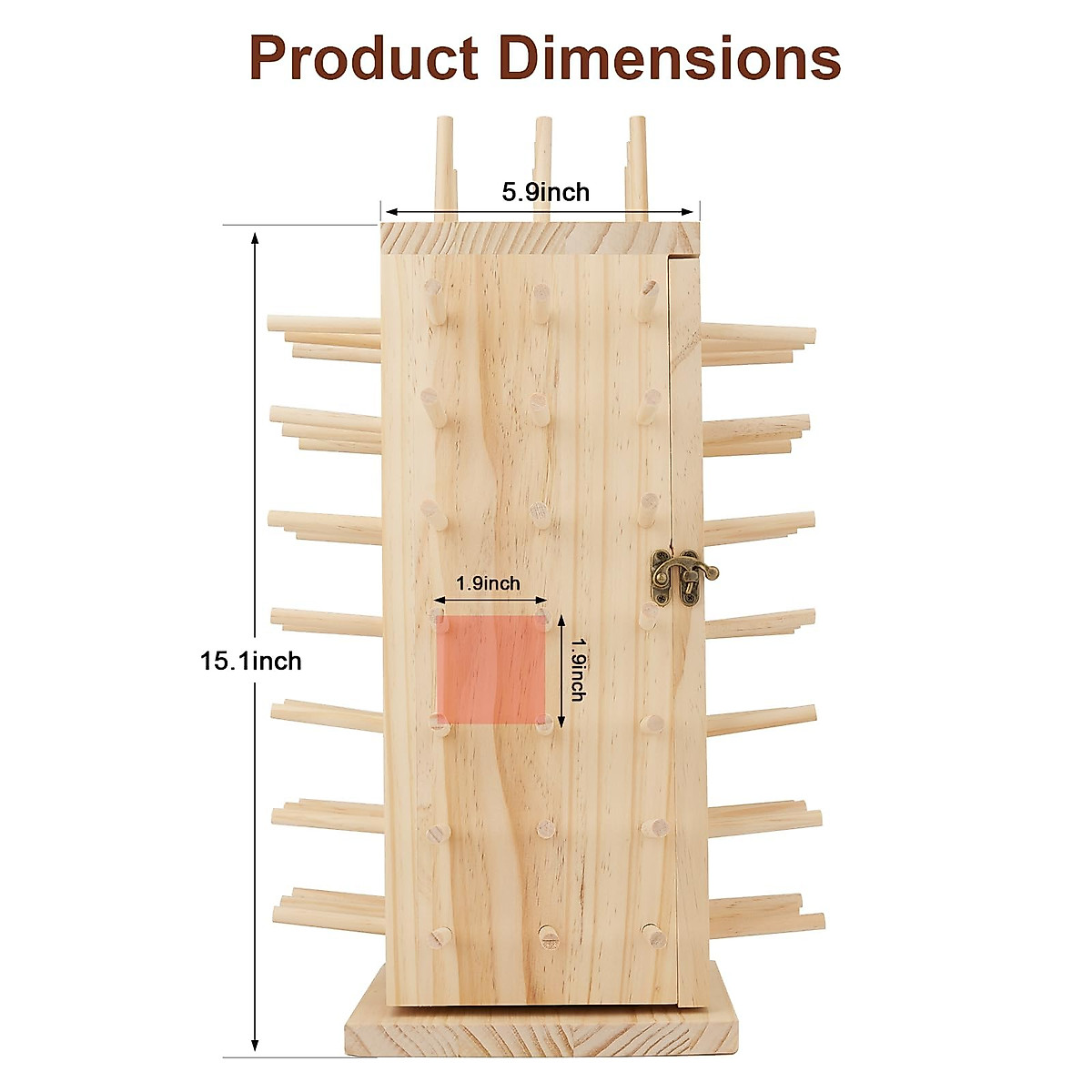 93 Spools Thread Holder Stand 360° Fully Rotating Wooden Thread Rack/Thread Holder Organizer for Sewing, Quilting, Embroidery, Hair-braiding and Jewelry