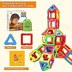 Upgraded Magnetic Blocks Tough Building Tiles STEM Toys for 3+ Year Old Boys and Girls Learning by Playing Games for Toddlers Kids Toys Compatible with Major Brands Building Blocks - STARTER SET